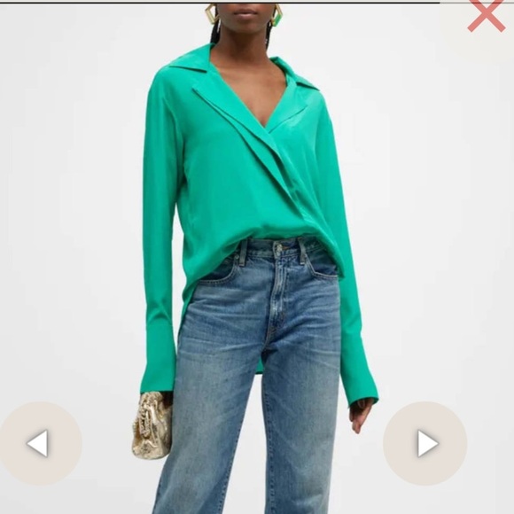 A.L.C. | Tops | Alc Kingsley Blouse In Deep Agave | Poshmark